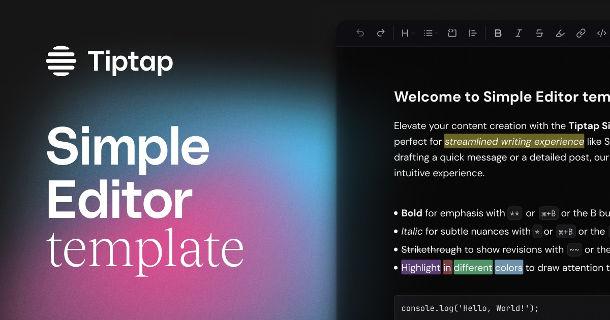 Simple template | Tiptap UI Components
